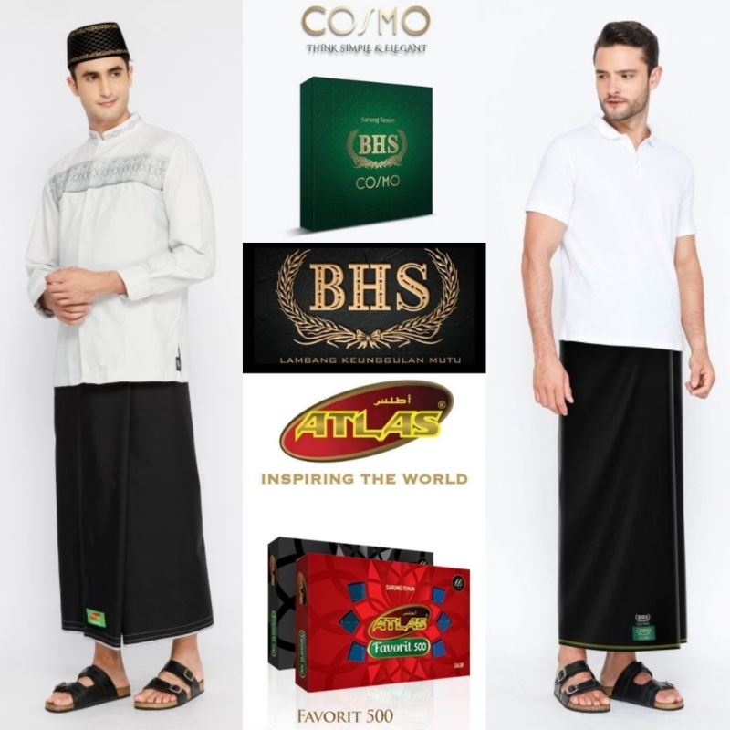 Jual SARUNG BHS COSMO HITAM POLOS DAN SARUNG ATLAS FAVORIT HITAM POLOS ORIGINAL | Shopee Indonesia