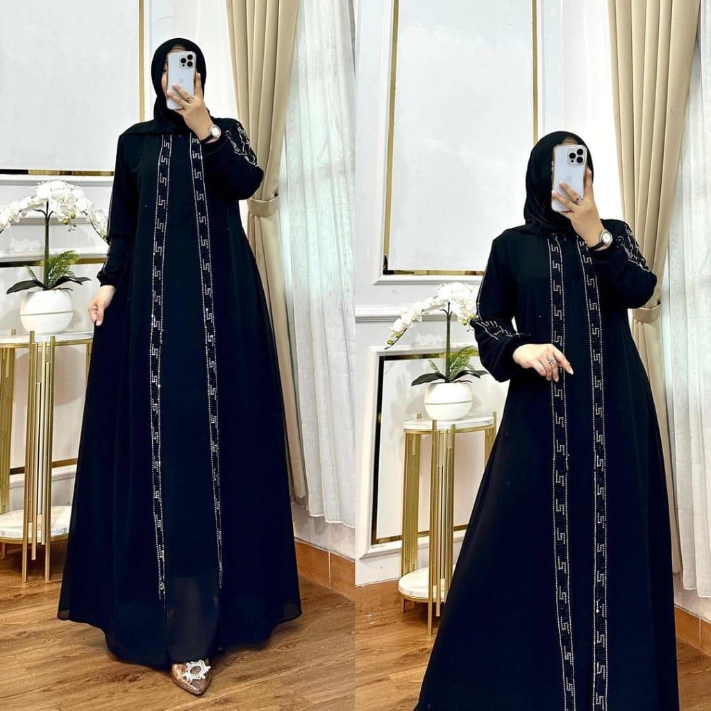 Jual Gamis dress abaya layer turki premium ceruty babydoll full furing ...