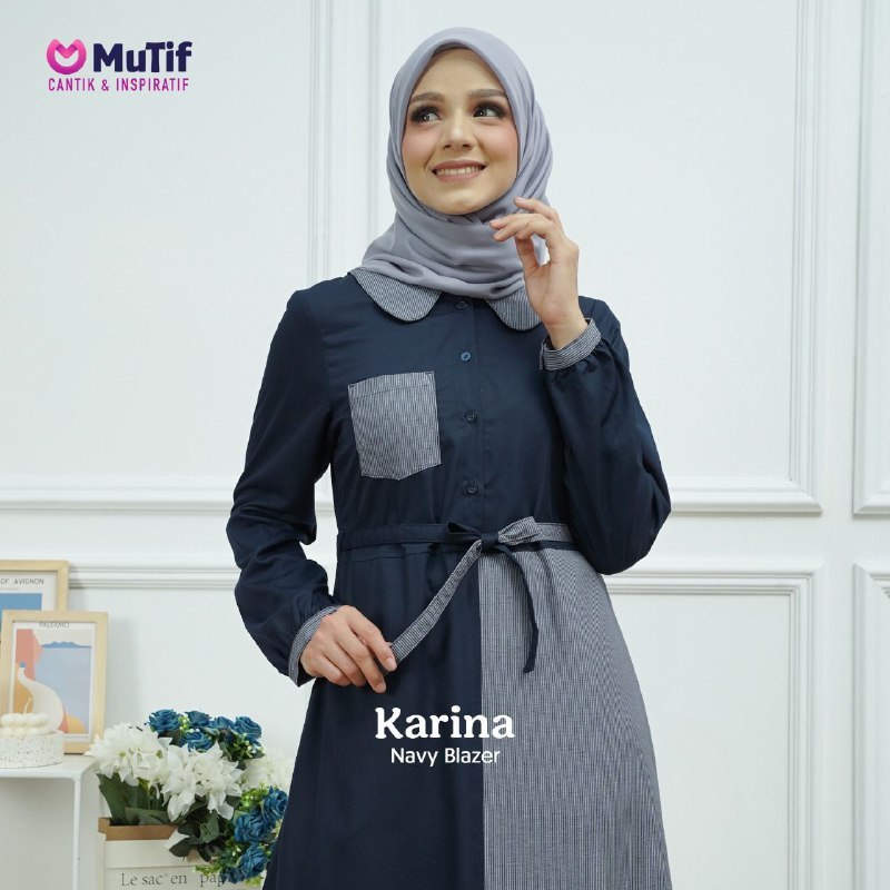 Jual Baju Mutif Karina Navy Blazer - Mutif Karina || Gamis Mutif ...