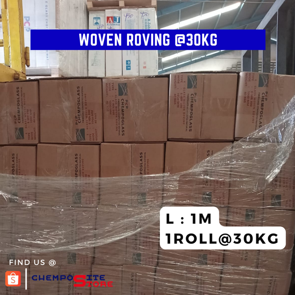 Jual woven roving wr 200- serat fiberglass anyaman kotak lebar 1m ...