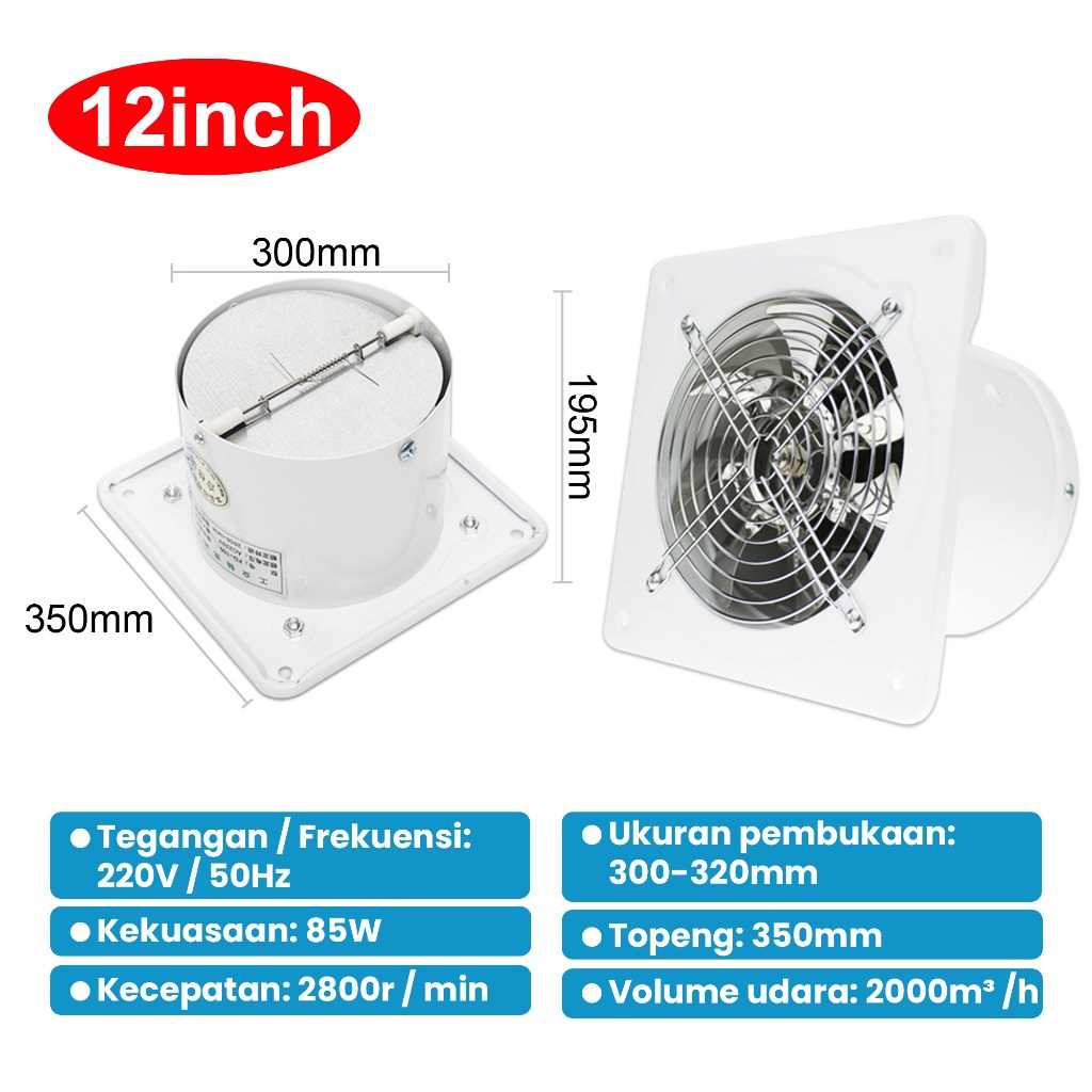 Jual SOKANY Exhaust Fan 4/6/8/10/12'' Metal Blades Kipas Angin Kipas ...