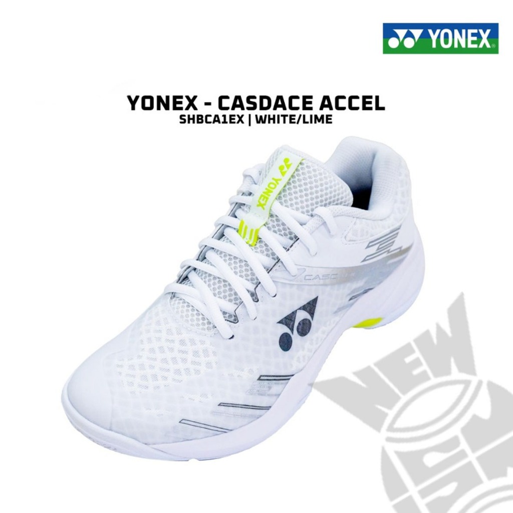 Jual New ! Sepatu Badminton Yonex Cascade Accel White Lime | Shopee ...