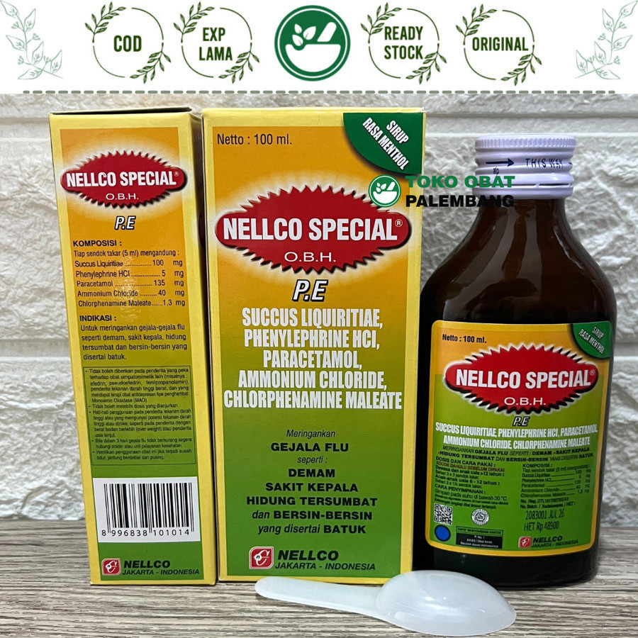 Jual NELLCO SPECIAL OBH SIRUP 100ML RASA MENTHOL NELCO SPECIAL P.E O.B ...