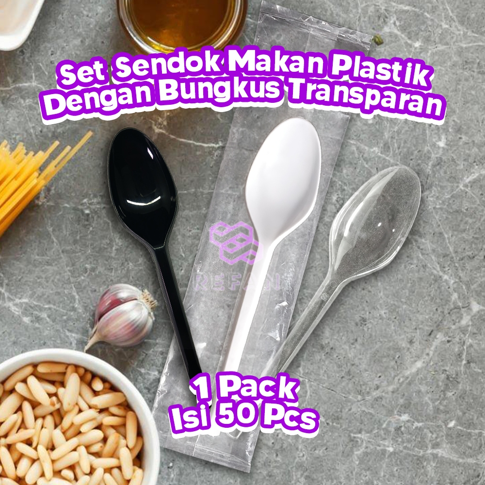 Jual Sendok Plastik Set / Set Sendok Plastik Bungkus Transparant ...