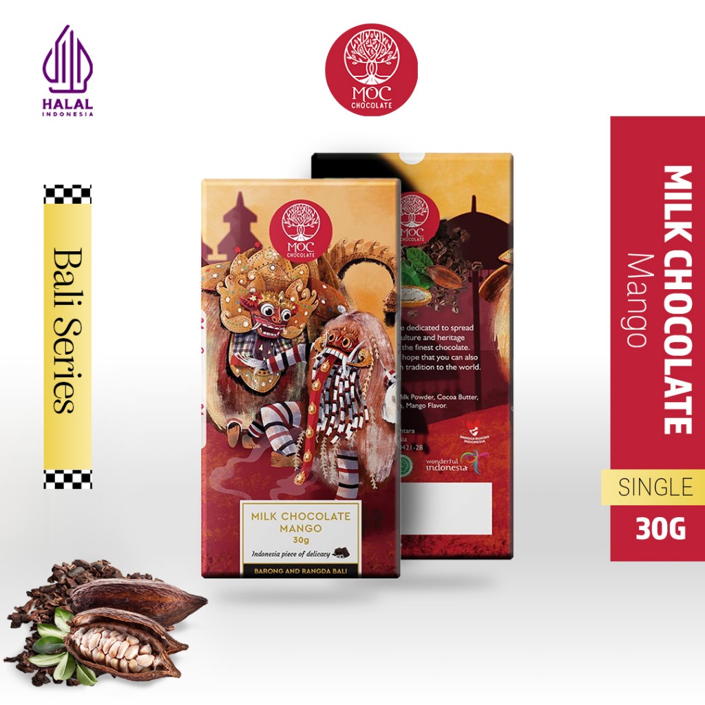 Jual MOC Chocolate Bali Series - Milk Chocolate Mango 30 Gram (Single ...