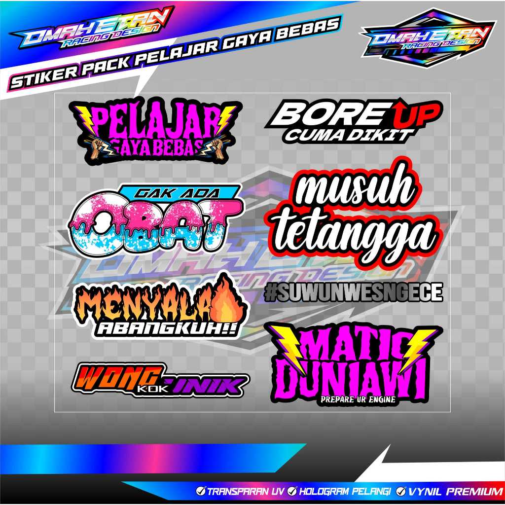 Jual STICKER PACK PELAJAR GAYA BEBAS /STICKER PACK KATA KATA VIRAL ...