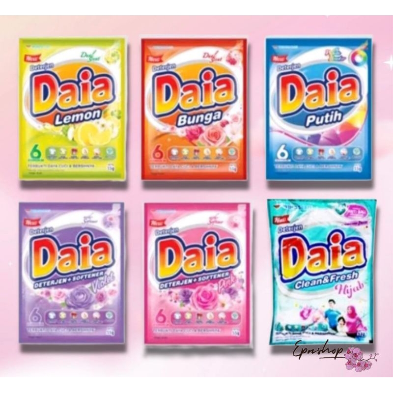Jual DAIA DETERGENT BUBUK 46 GRAM SACHET ECER | Shopee Indonesia