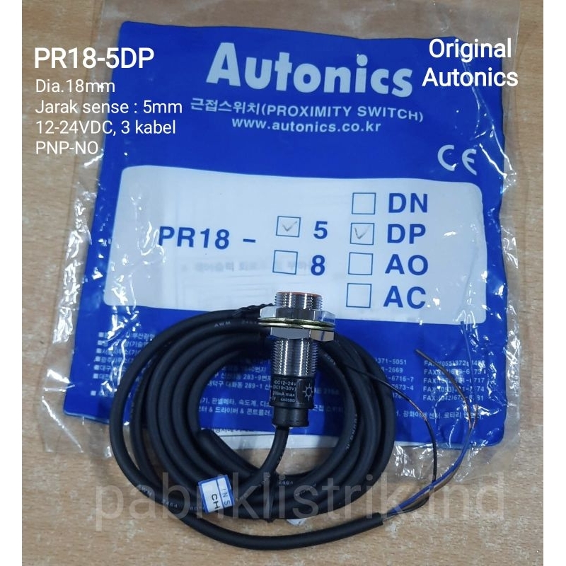 Jual Proximity sensor PR18 5DP Autonics original 18mm PNP | Shopee ...