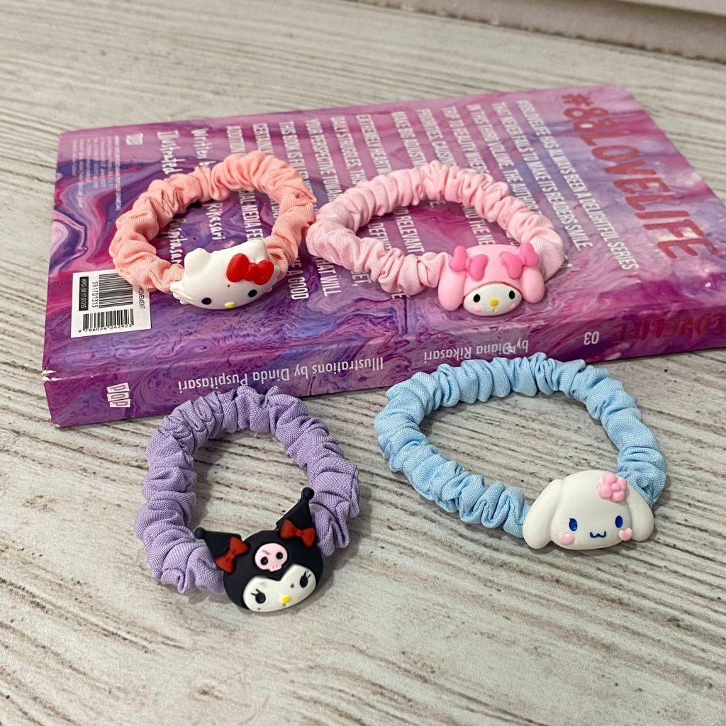 Jual Hair Rope Ikat rambut Satin Kerut Sanrio / IKAT RAMBUT GELANG ...
