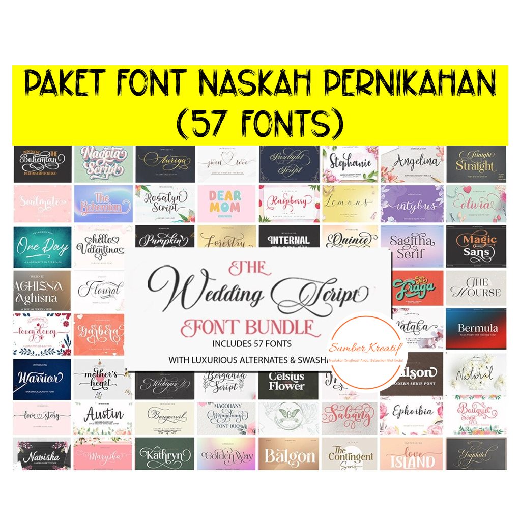 Jual Paket Font Naskah Pernikahan (57 fonts) | Shopee Indonesia