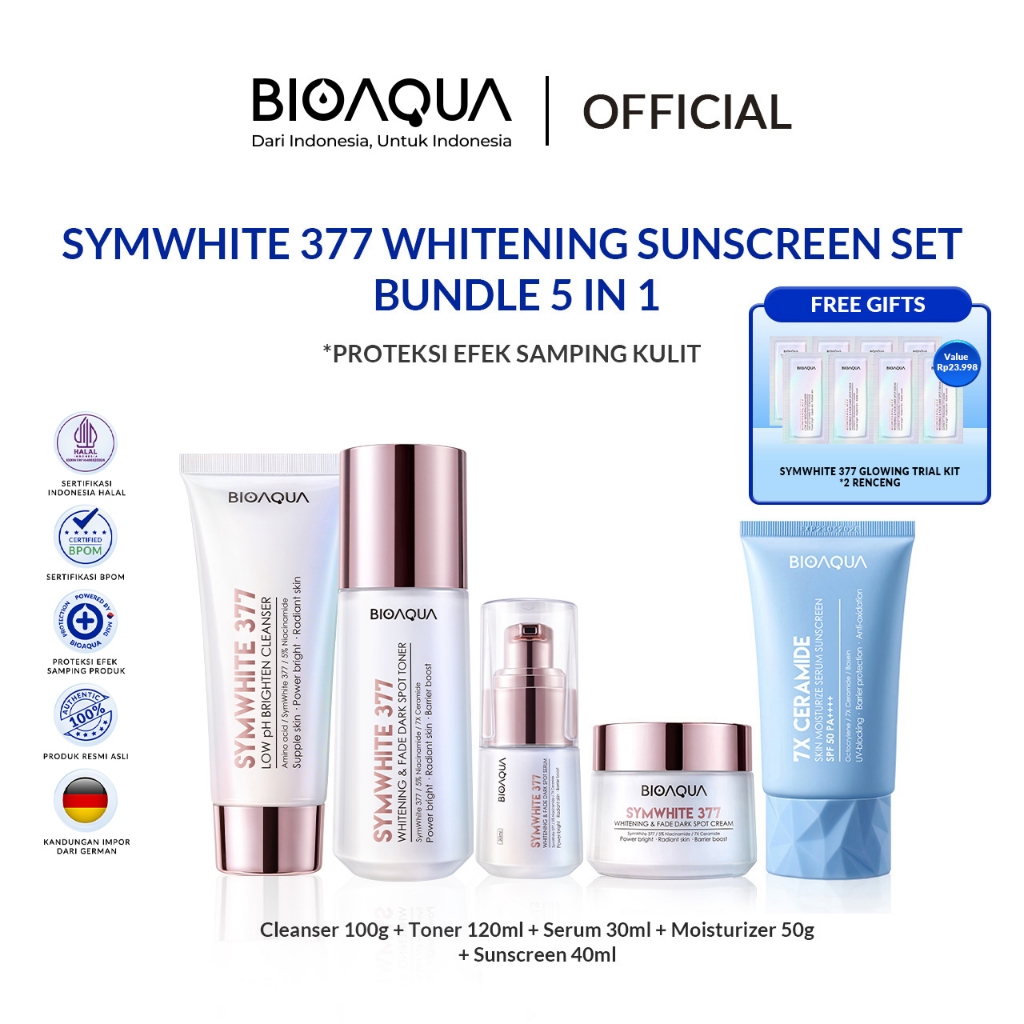 Jual BIOAQUA Symwhite 377 Whitening With Sunscreen Sunblock Wajah Moisturizer Cream / Toner ...