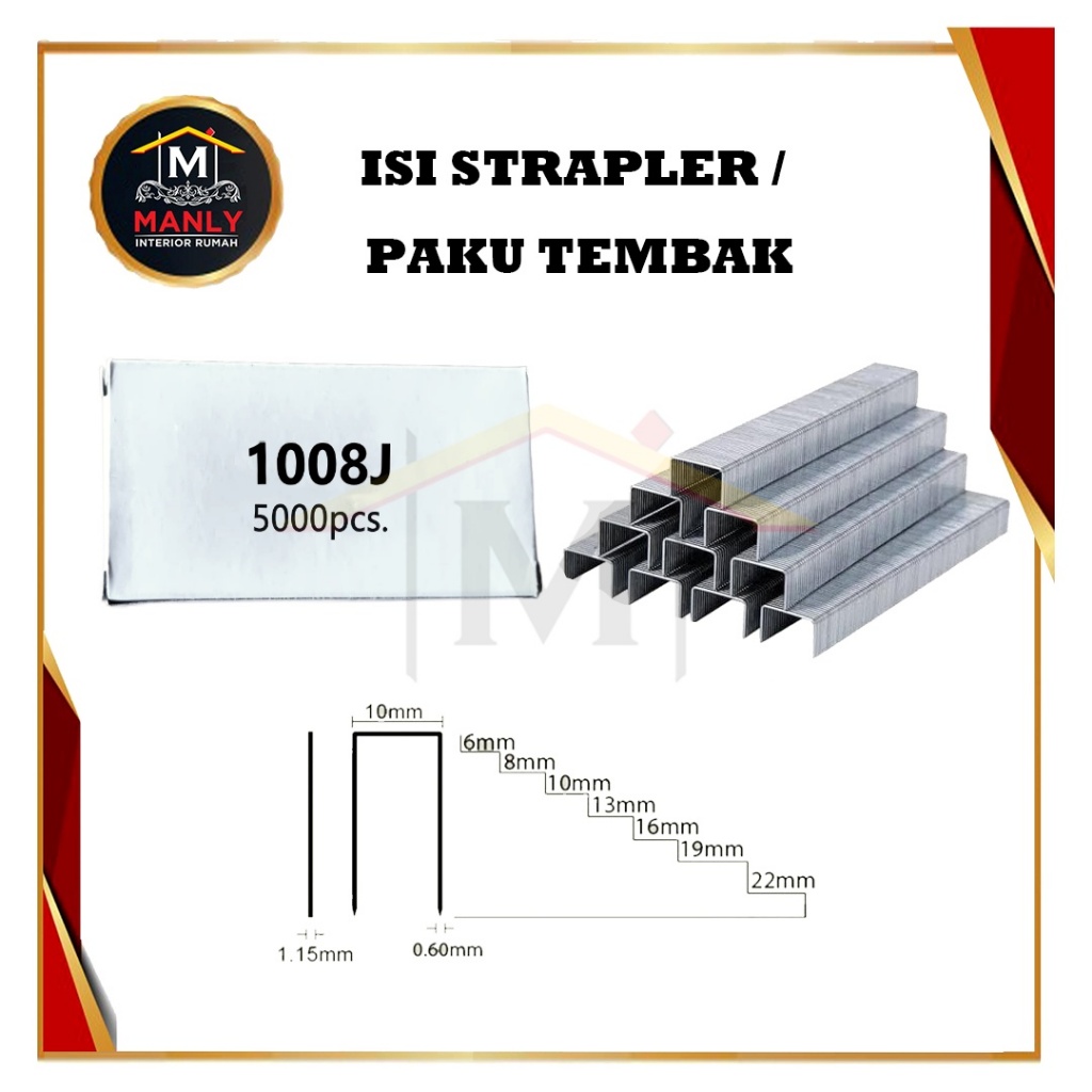 Jual Isi Straples Isi Strapler Tembak 1008 J Paku Tembak (8mm) | Shopee ...