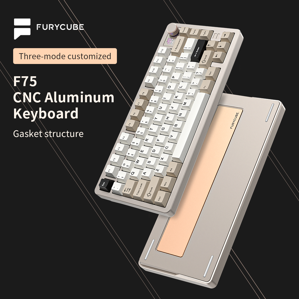 Jual FURYCUBE F75 ALUMINIUM WIRELESS MECHANICAL KEYBOARD CNC GASKET RGB ...