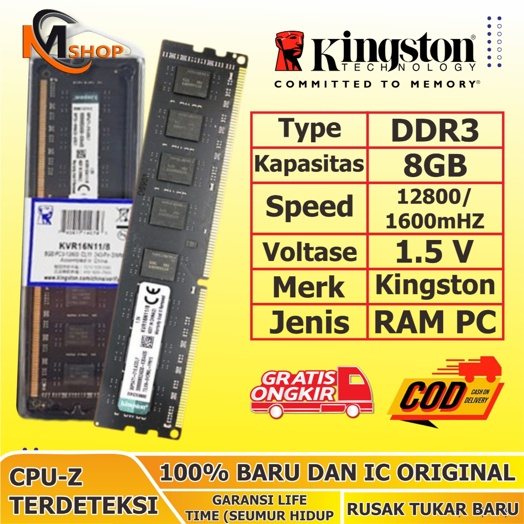 Jual RAM Memory PC Komputer DDR3 8GB PC3 PC12800/1600Mhz Hynix Samsung ...