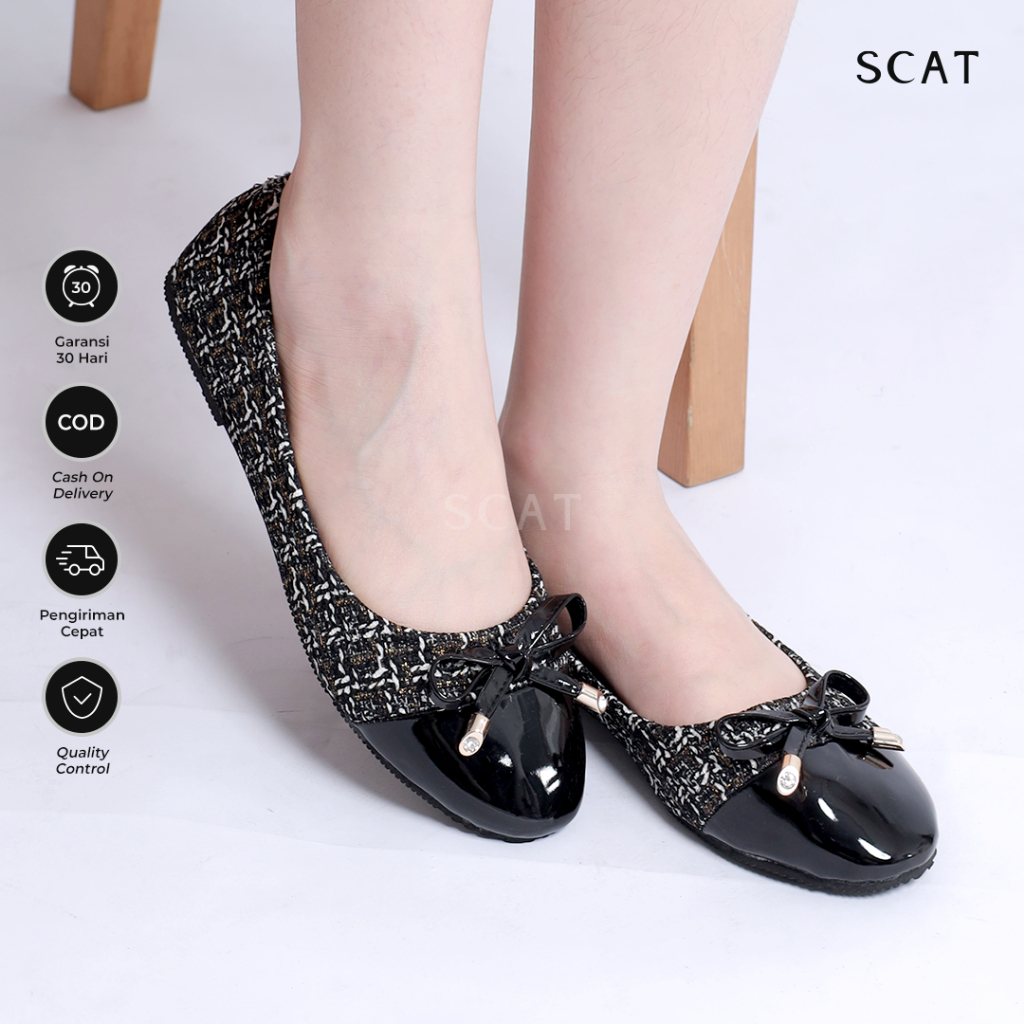 Jual SCAT Vio Flatshoes Wanita Sepatu Ballet Kekinian Daily | Shopee ...