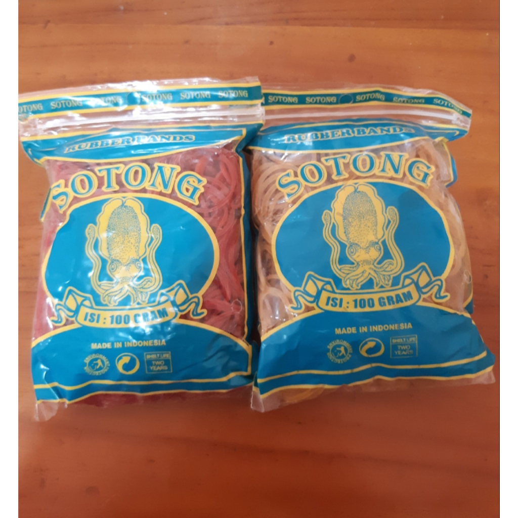 Jual Karet Gelang Merk Sotong isi 100gr Kuning Dan Merah | Shopee Indonesia