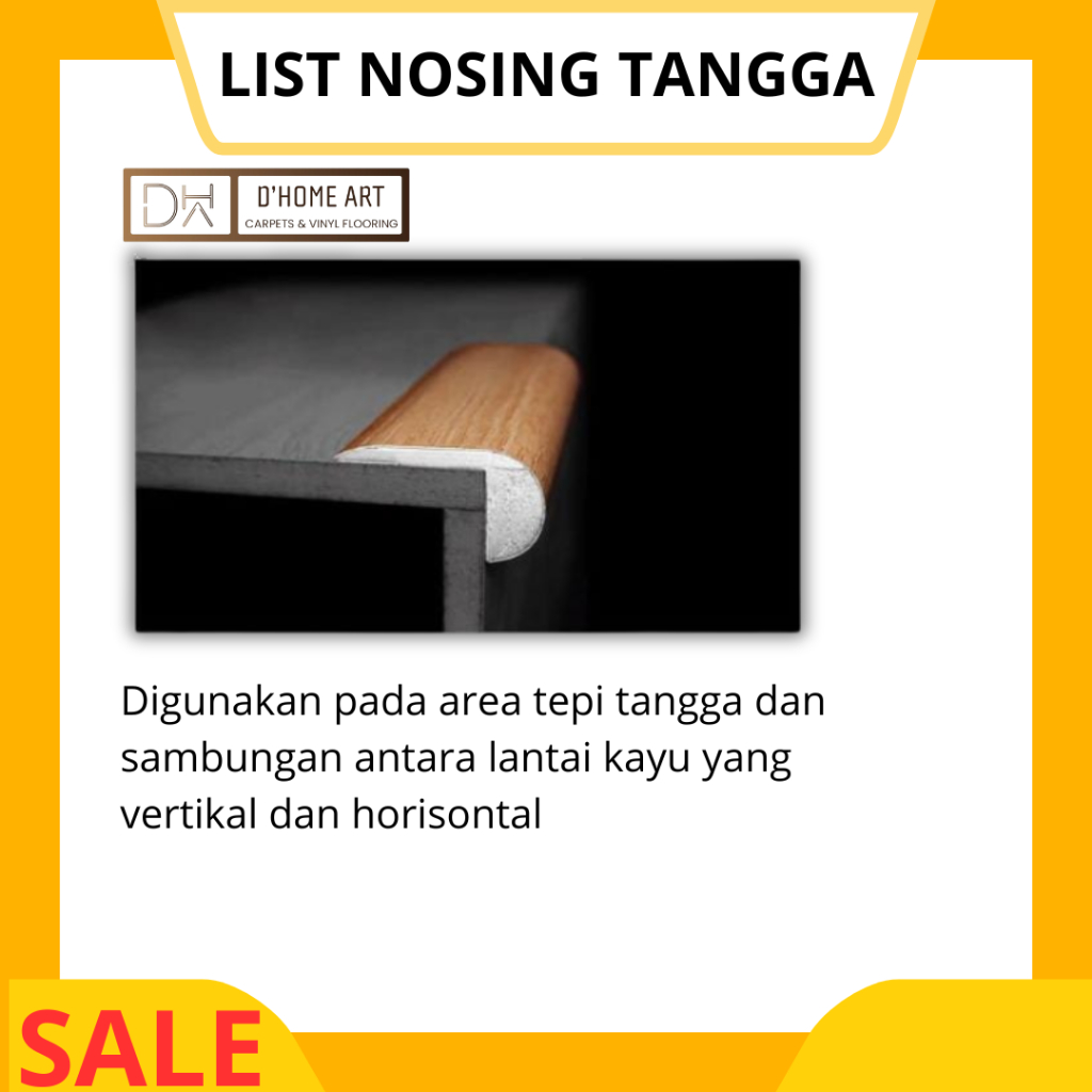 Jual List Tangga Step Nosing Bahan PVC Solid Panjang 2,4m | Shopee ...