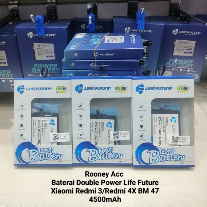 Jual BATRE BATTERY BATERAI DOUBLE POWER LIFE FUTURE XIAOMI REDMI 3/Redmi 4X BM47 BM 47 4500mAh ...