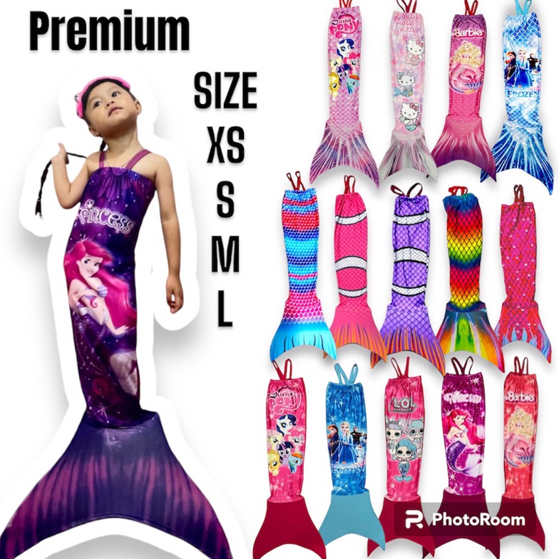 Jual KODE B94K Baju Kostum Duyung Mermaid nemo hello kitty frozen ...