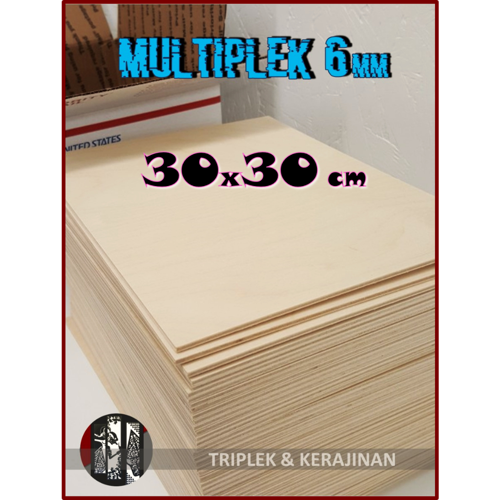 Jual Triplek 6mm 30x30 cm | Kualitas Premium Multiplek|Plywood (6 mm ...