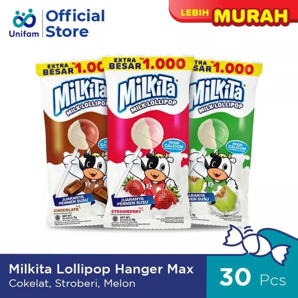 Jual MILKITA PERMEN LOLLIPOP SATU PACK ISI 30 PCS | Shopee Indonesia