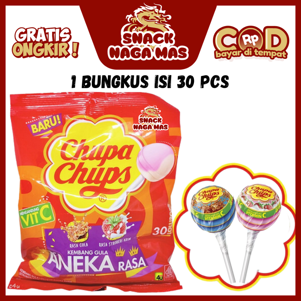 Jual CHUPA CHUPS PERMEN LOLIPOP / LOLLIPOP REFILL [1 BUNGKUS ISI 30 PCS ...