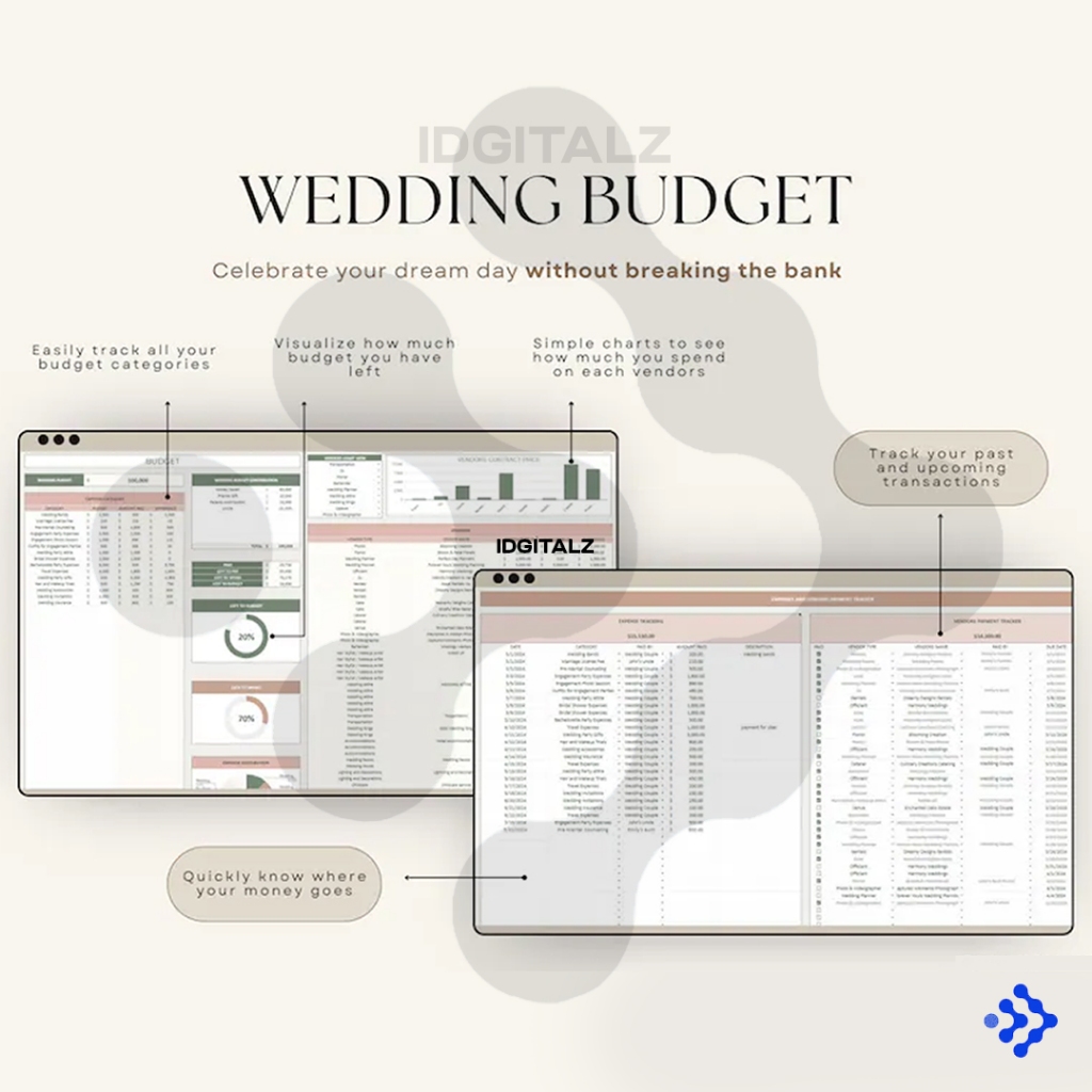 Jual [T0111] Ultimate Wedding Planner Spreadsheet Excel & Google Sheets ...