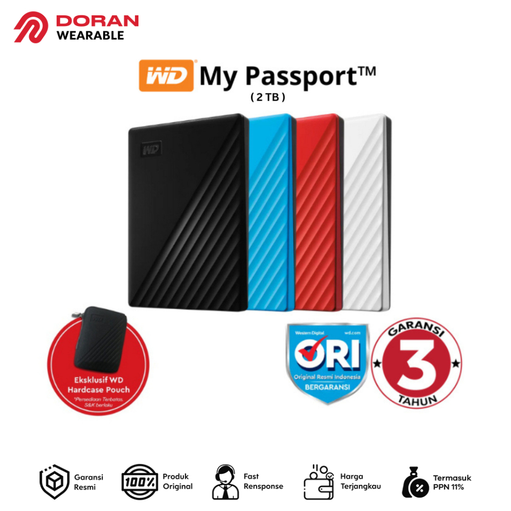 Jual WD My Passport 1TB | 2TB | 4TB | 5TB - HDD Hardisk Eksternal 2.5 inch | Shopee Indonesia