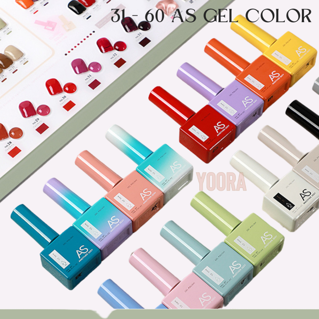 Jual 31-60 AS GEL NAIL GEL SERIES 60 WARNA HARGA PER BOTOL NAIL GEL ...