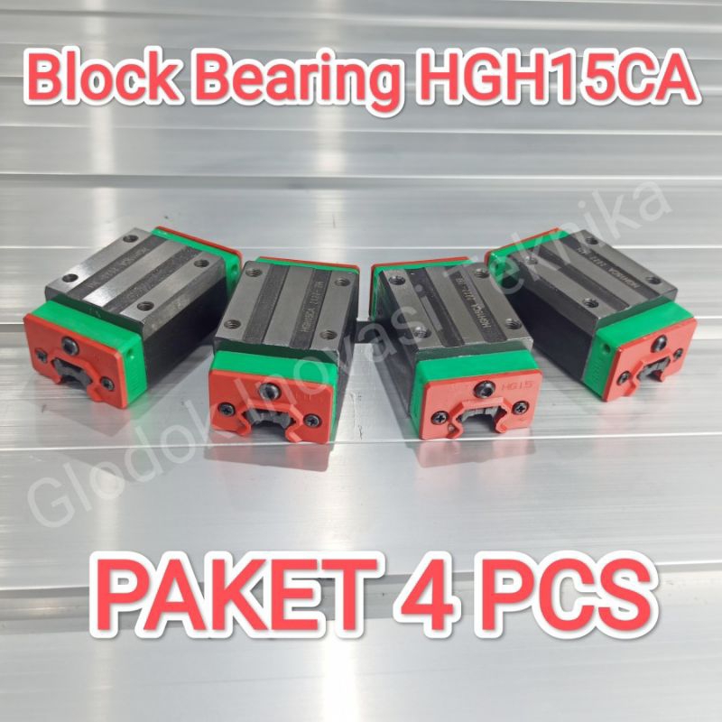 Jual linear guide bearing block sliding hgh 15 hgh15 hg15 15mm hgh15ca blok - harga paket isi 4 ...
