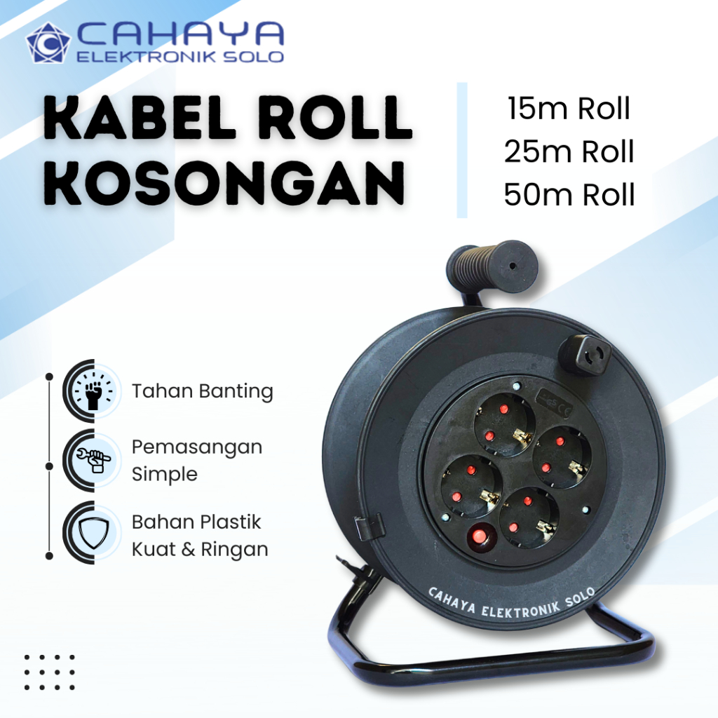 Jual Kabel Roll Kosongan 15m 25m 50m Waterproof Cover Air Water Hujan ...