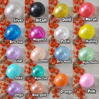 Jual balon latex metalik 12 inch kualitas tebal 1 pak pack isi 100 pcs ...