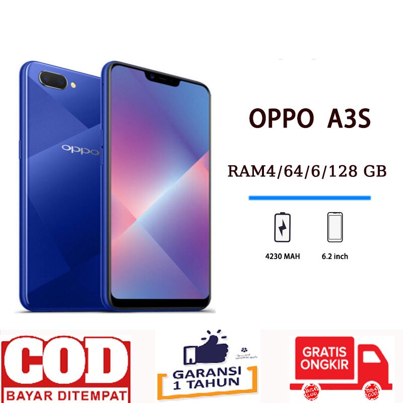 Jual SMARTPHONE A3S RAM 6/128GB 4G GARANSI 1 TAHUN NEW FULLSET | Shopee Indonesia