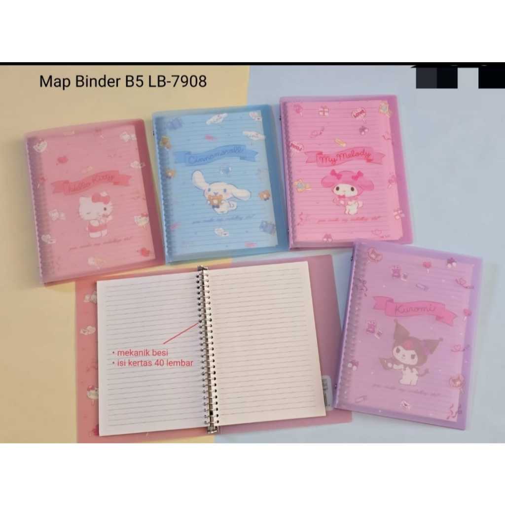 Jual map binder looseleaf adam bene gambar sanrio dkk ukuran a5 / b5 ...
