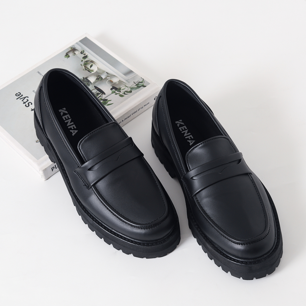 Jual Kenfa - Mora Black Sepatu Pria Loafer Formal Kerja Kantor Kuliah ...