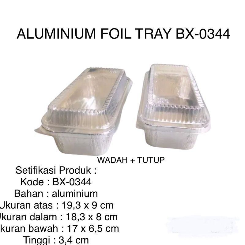 Jual Wadah Alumunium foil tray BX 0344 tanpa tutup / macaroni schotel / lasagna/plus tutup sama ...
