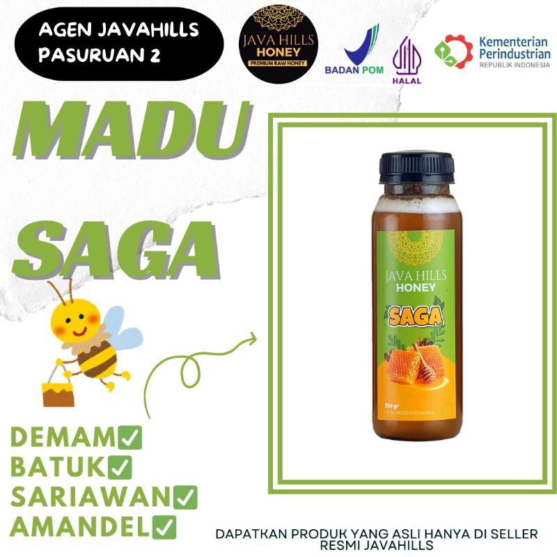 Jual MADU SAGA JAVAHILLS HONEY ASLI 100% MURNI HERBAL BISA COD (PANAS ...