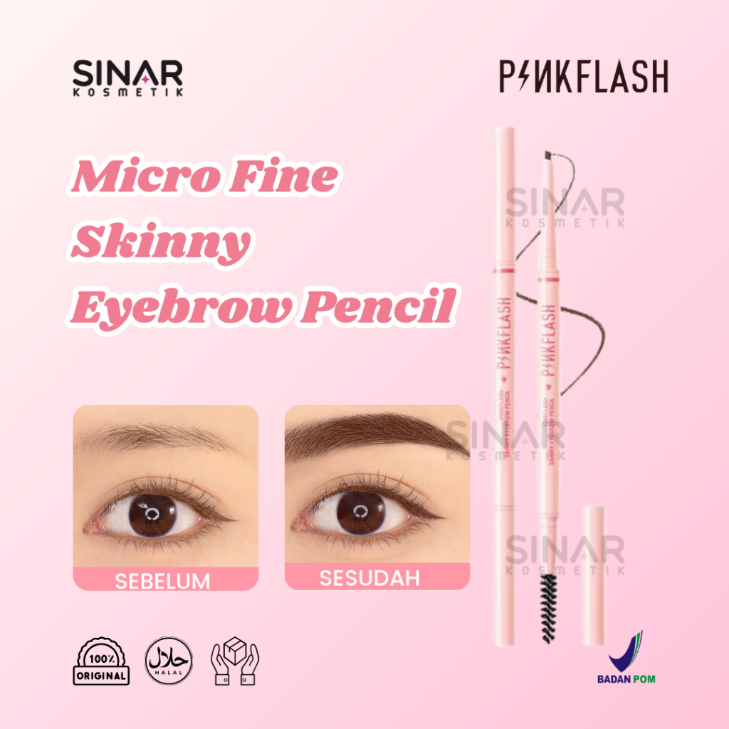 Jual Pinkflash 1mm Micro Fine Skinny Eyebrow Pencil - Ujung Datar ...