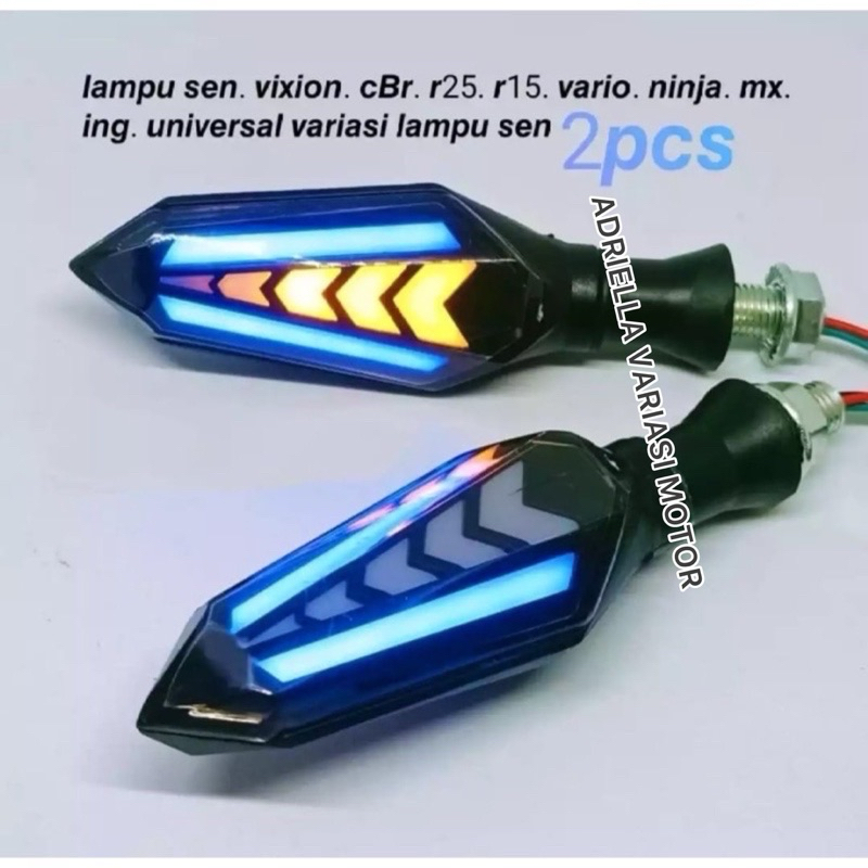 Jual COD Sen Running LED Motor Panah 2 Sisi Sen Runing Vixion Cbr Cb Klx Xabre Taiger Scorpio ...
