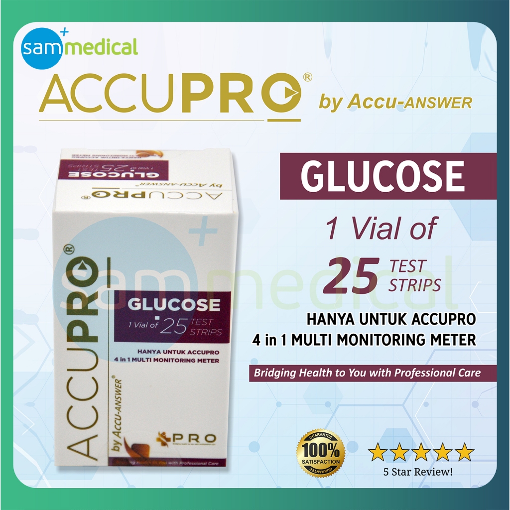 Jual AccuPro Strip Glucose isi 25 strip / Accu Pro Strip Glucosa / Isi ...