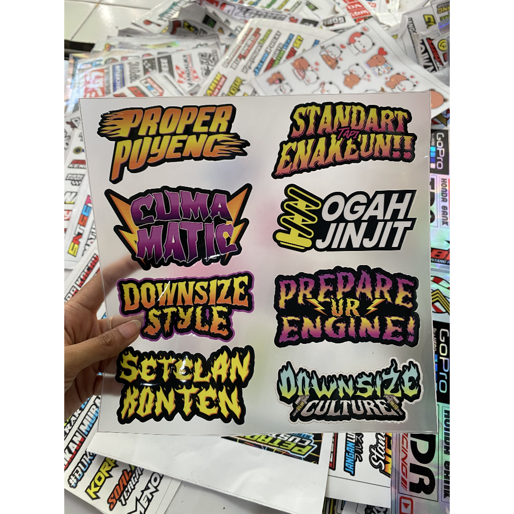 Jual STICKER KATA KATA PROPER PUYENG, CUMA MATIC / STICKER PACK KATA ...