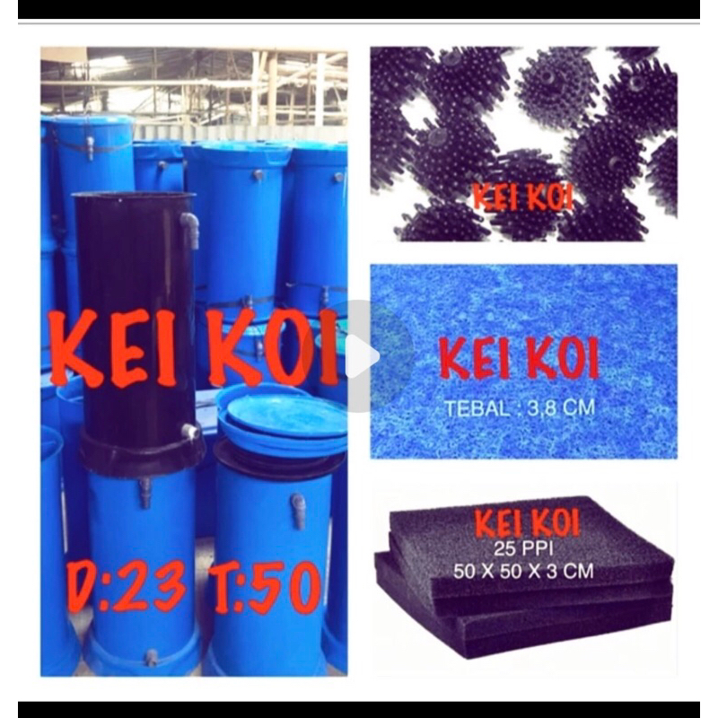 Jual FILTER KOLAM / FILTER TABUNG / FILTER TONG FIBER D:23 T:50 ...
