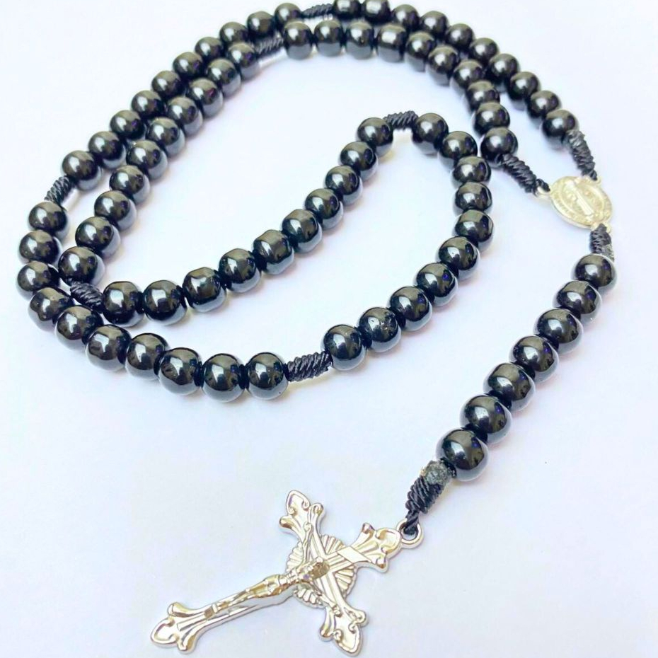 Jual Kalung rosario 77 bapa kami bahan batu black egyptian diameter 8 mili - Rosario Batu Alam ...