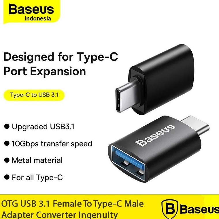 Jual Harga Bersahabat Baseus Original Ingenuity OTG Type C Male to USB ...