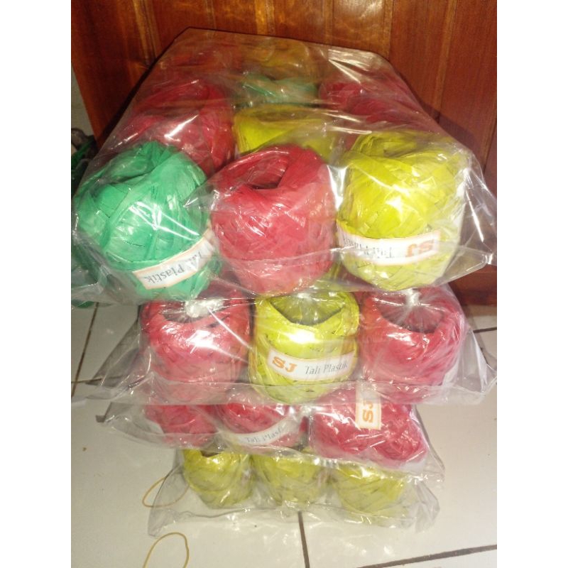 Jual Tali plastik 1pack isi 12pcs tali rafia | Shopee Indonesia