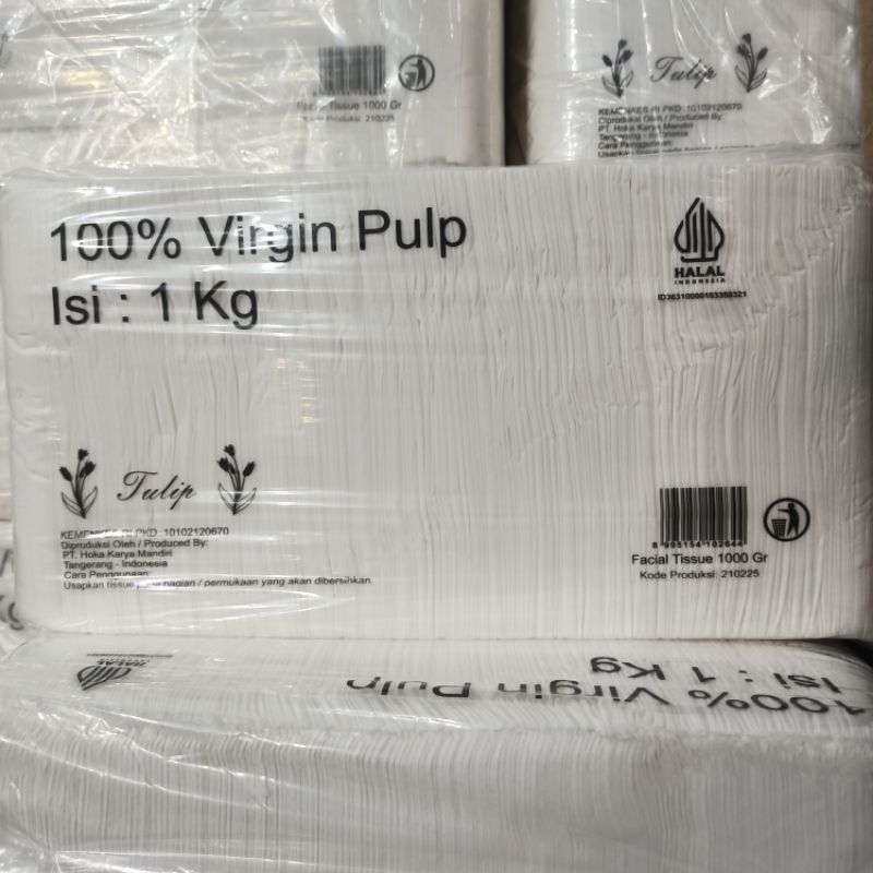 Jual Tissue TULIP Facial 1 Kg Logo HALAL Terbaru / Facial Tissue 1000 ...