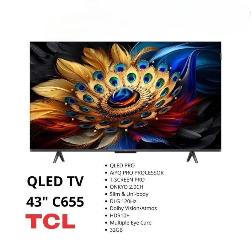 Jual TV LED TCL 43C655/TCL 43 QLED 4K 43C655 GOOGLE TV | Shopee Indonesia
