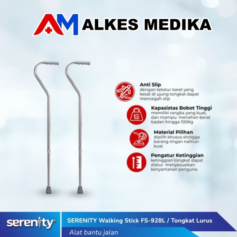 Jual SERENITY Walking Stick FS-928L / Tongkat Lurus | Shopee Indonesia