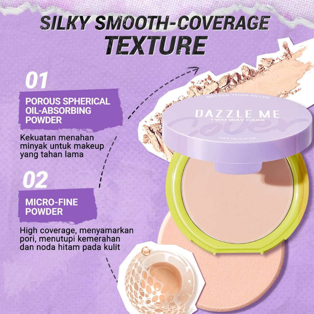 Jual DAZZLE ME Better than Filter Double Kill Two Way Cake Powder ...