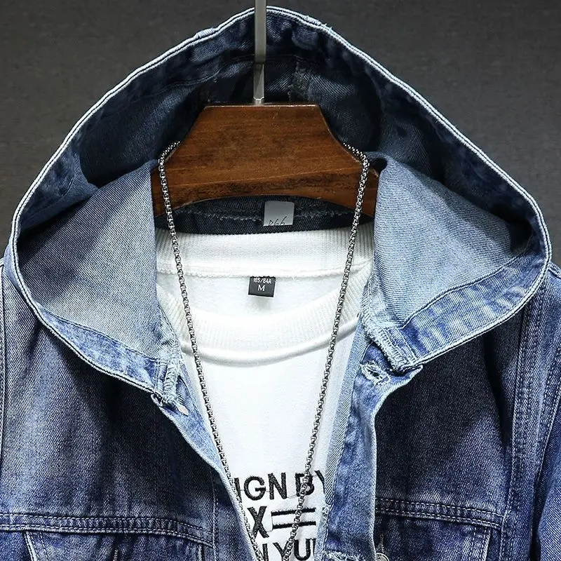 Jual Best Seller Jaket Jeans Korean Style Kupluk Biru Sandwash|Jaket ...
